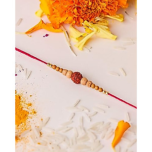 CHERKRAFT Rakhi for Brother Thread for Men/Boy Raksha Bandhan Rudraksha Rakhi Set of 2 (Design 4)