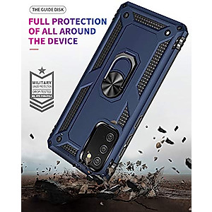 SKTGSLAMY for Samsung Galaxy A02S Phone Case,Galaxy A02S Case,with Screen Protector,[Military Grade] 16ft. Drop Tested Cover with Magnetic Kickstand Car Mount Protective Case for Samsung A02S, Blue