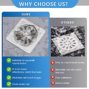 50Pcs Disposable Drain Hair Catcher Shower Drain Covers for Bathroom Sink Drain Strainer Bathtub Drain Protector, Gray