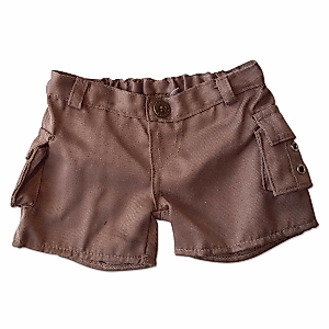 Cargo Shorts Teddy Bear Clothes Fit 14 - 18 Build-a-bear, Vermont Teddy Bears, and Make Your Own Stuffed Animals by Bear Factory