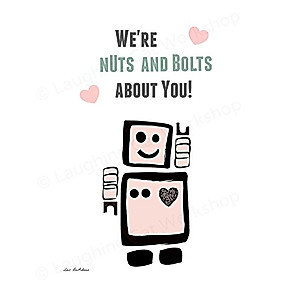 Cute Robot art print Nuts and Bolts Kids Quote print Love poster print baby room Robot nursery decor toddlers room art girls boys children's room decor