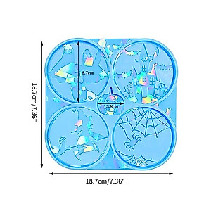 Halloween Coaster Epoxy Resin Mould Halloween Cup Tray Dish Mat Resin Silicone Mold for Jewelry Making
