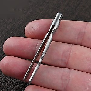 Mini Titanium Tweezers,Small TC4 Titanium Alloy Clip Portable Tweezers Nipper,EDC Outdoor Travel Camping Hiking Tool Keychain Pendant