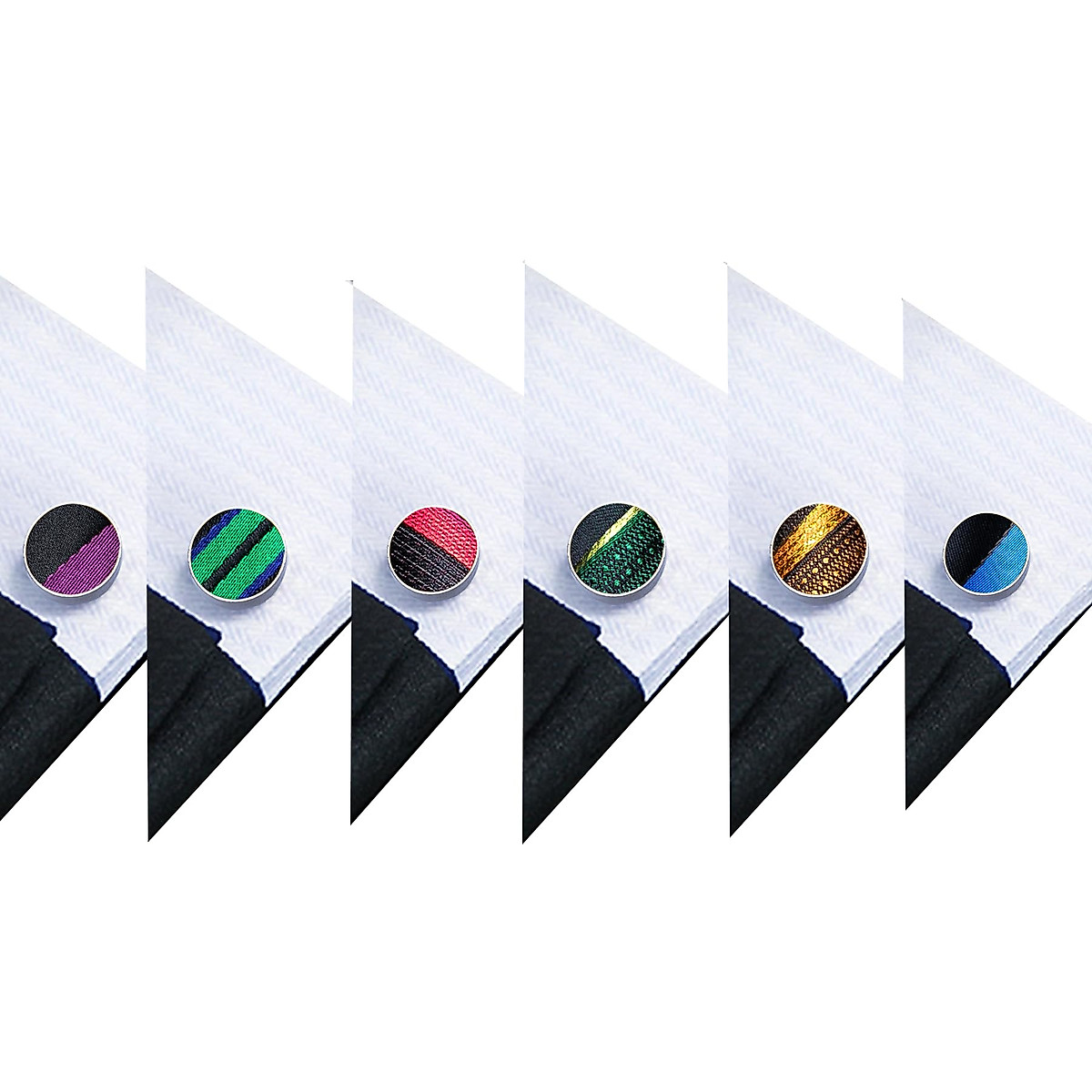 Barry.Wang 6 PCS Men Ties Set Silk Business Fashion Woven Necktie Handkerchief Cufflinks Paisley Stripe Wedding Party