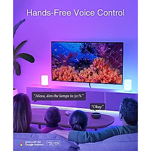 Beantech Smart Lamp, WiFi Smart Desk Lamp Compatible with Alexa & Google Assistant for Voice Control, Ideal for Bedside Lamp or Table Lamp, Multi-Color, Dimmable, Smart LED Lamp, (Packaging May Vary)