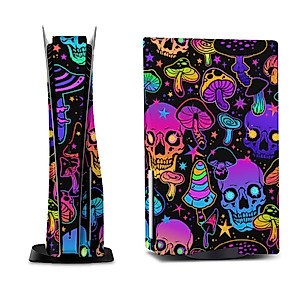 AoHanan Mushrooms and Skulls 5 Skin Controller Accessories Cover Skins Anime Vinyl Cover Sticker Full Set for 5 Disc Edition