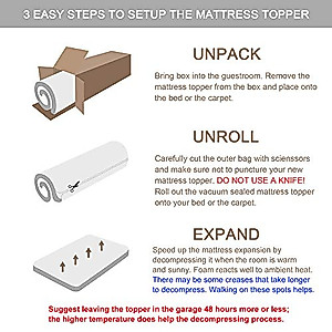 VLAVEN 3-Inch-Twin Pad, Mattress Topper, Black