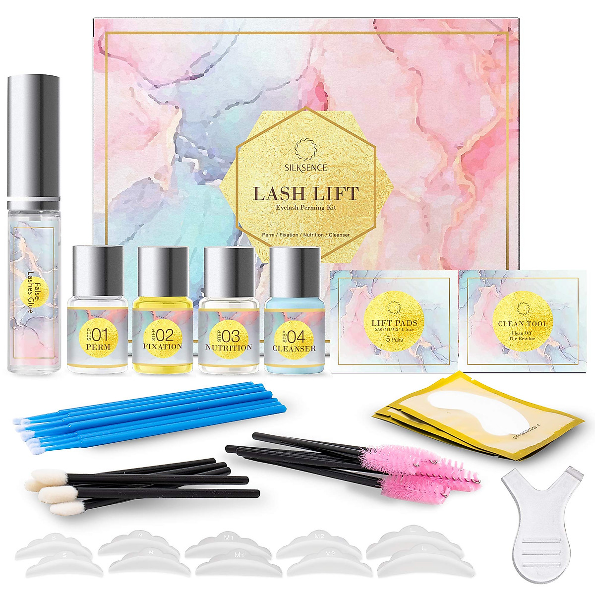 Silksence Lash lift Kit, Eyelash Perm Kit,Professional Semi-Permanent Curling Perming Wave Suitable For Salon