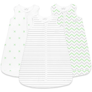 GREY/GREEN CHEVRON sleep sack (18-24 Months)