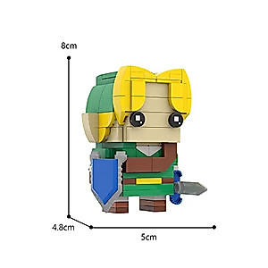 VONADO Breath of The Wild Link Building Block Toy for Kids and Adults Ideas Surprise Gift, Unique BOTW Decorations and Building Toy, Ocarina of Time Link for Gift for Game Model Collectors (156 Pcs)