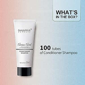 Gemächlich ZuHause Conditioners and Shampoos with Natural Ingredients, 0.85oz Travel Size 2-in-1 Conditioning Shampoo Bulk Sets for Hotel Airbnb, 100 pieces