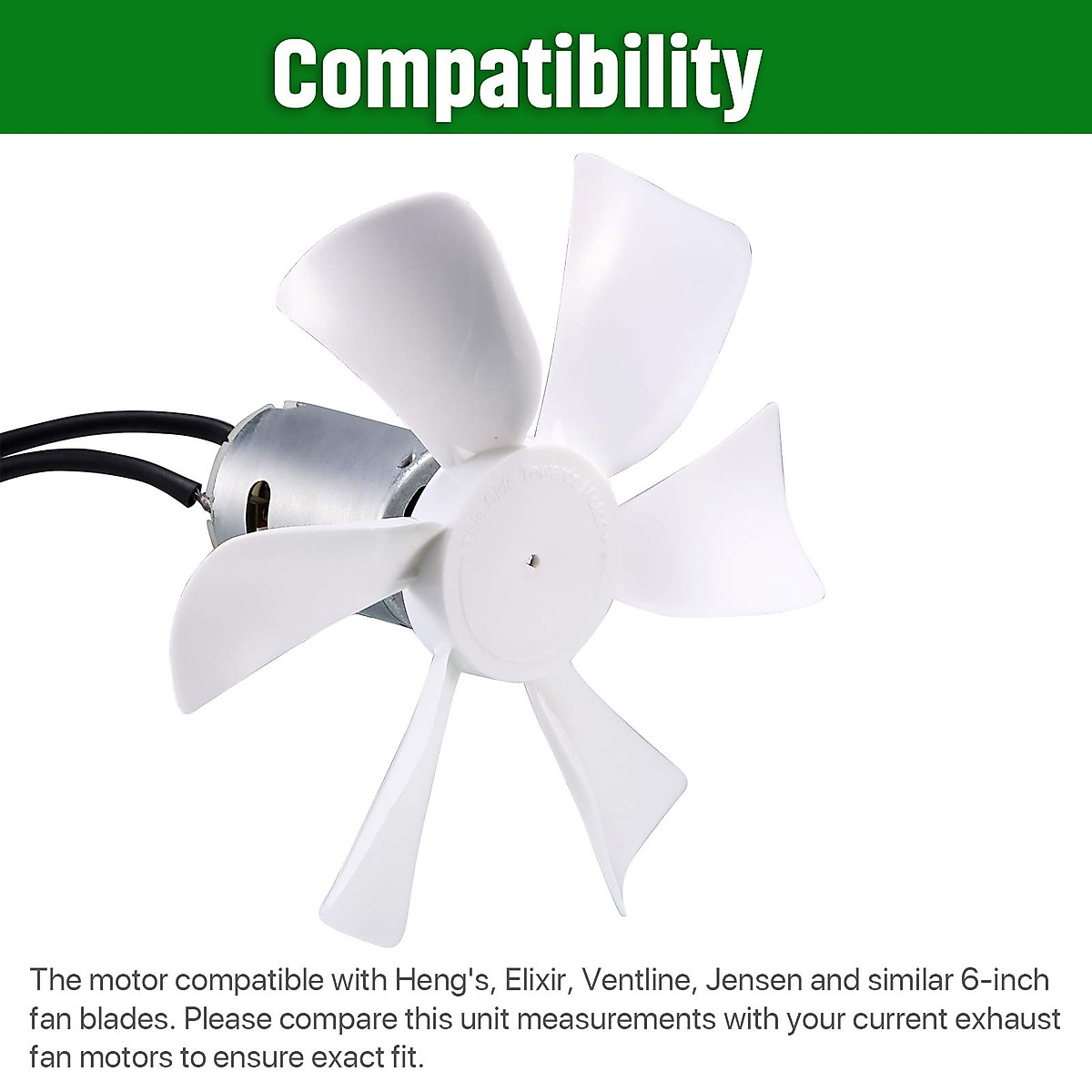 2 Pieces 12V D-Shaft RV Vent Motor, Camper Exhaust Fan Motor, Compatible with Heng's, Elixir, Ventline, Jensen and Similar 6-inch Fan Blades