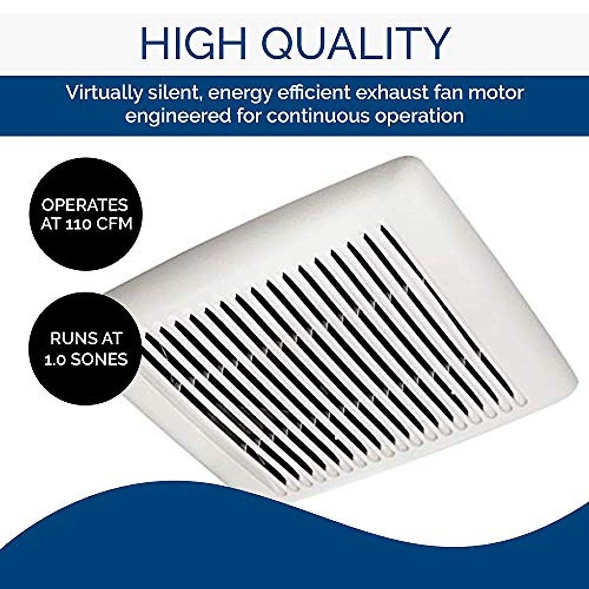 Broan-NuTone AE110 Invent Flex ENERGY STAR Qualified Single-Speed Ventilation Fan, 110 CFM 1.0 Sones, White