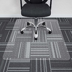 HOMEK Office Chair Mat for Low Pile Carpeted Floors - 36” x 48” Clear Carpet Chair Mats for Home & Office, Studded Floor Mat for Office Chair on Carpet