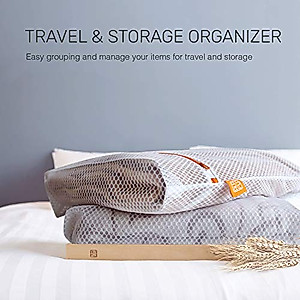 AURFLO Mesh Laundry Bag-Set of 2 Extra Large Heavy Duty Net with Zipper Lock, Color Coding and Hanging Loop-Safe Wash and Organizer for Travel, Lingerie, Gloves, Socks, Yoga Pants, Bra, Jeans, Sweater