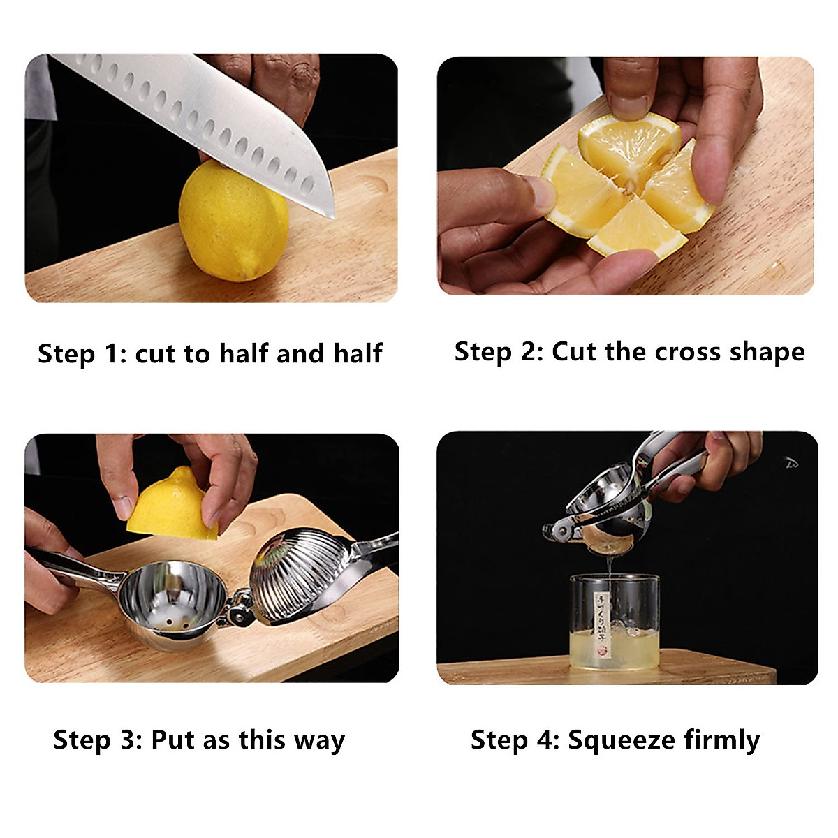 Kitchen Handheld Lemon Squeezer - Heavy Duty Citrus Juicer & Lemon Juicer Hand Press With Curved Handle - Manual Lemon Lime Squeezer & Metal Citrus Squeezer For Extracting Juices