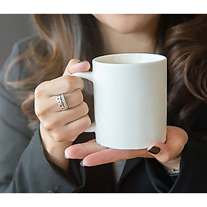 Coffee Mugs 11 oz Sublimation Blank Cups Sturdy Classic Mugs Ceramic White Tea Cups with Protective Packaging (White, 1)