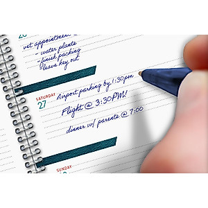 Dated 2024 Week at a Glance Annual Planner Courage - Small (5.5 x 8.5 Inches) - Daily Lines, Monthly Space, Yearly Calendars. Calming Lagoon. Organizer, Life Planner