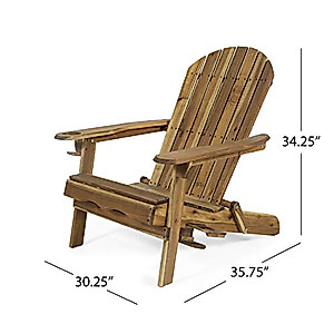 Christopher Knight Home Crystal Outdoor Acacia Wood Folding Adirondack Chairs (Set of 2), Natural