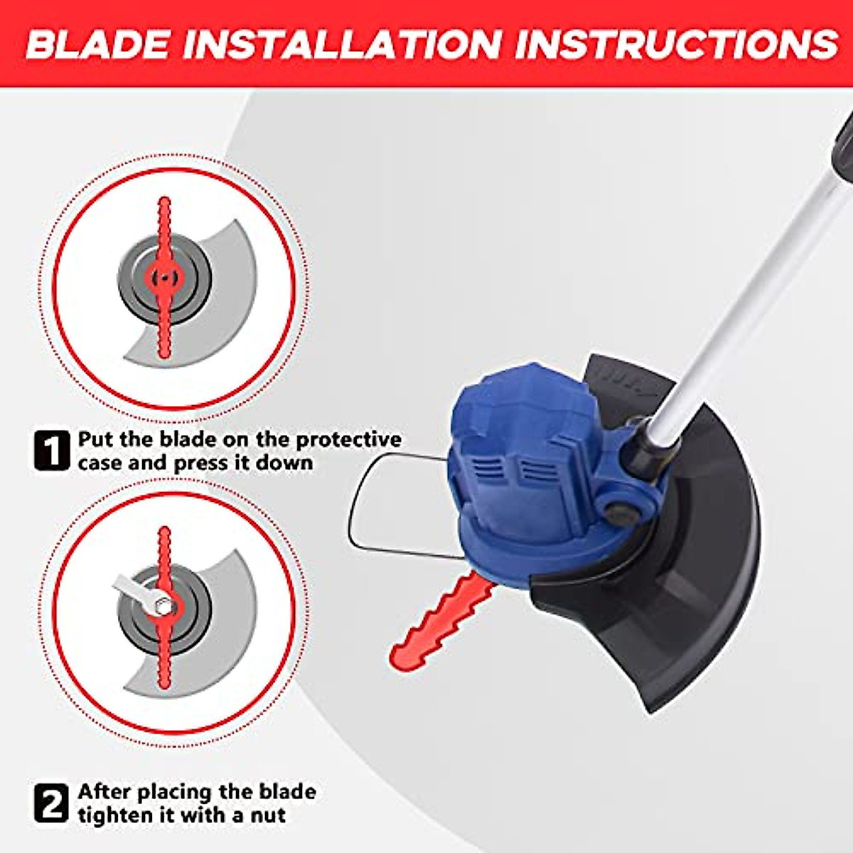 String Trimmer Head Blades Replace Plastic Cutter Blades Replacement Weed Wacker Head Blades Lawn Mower Weed Eater Blades Accessories for Cordless Grass Trimmer(Red,36)