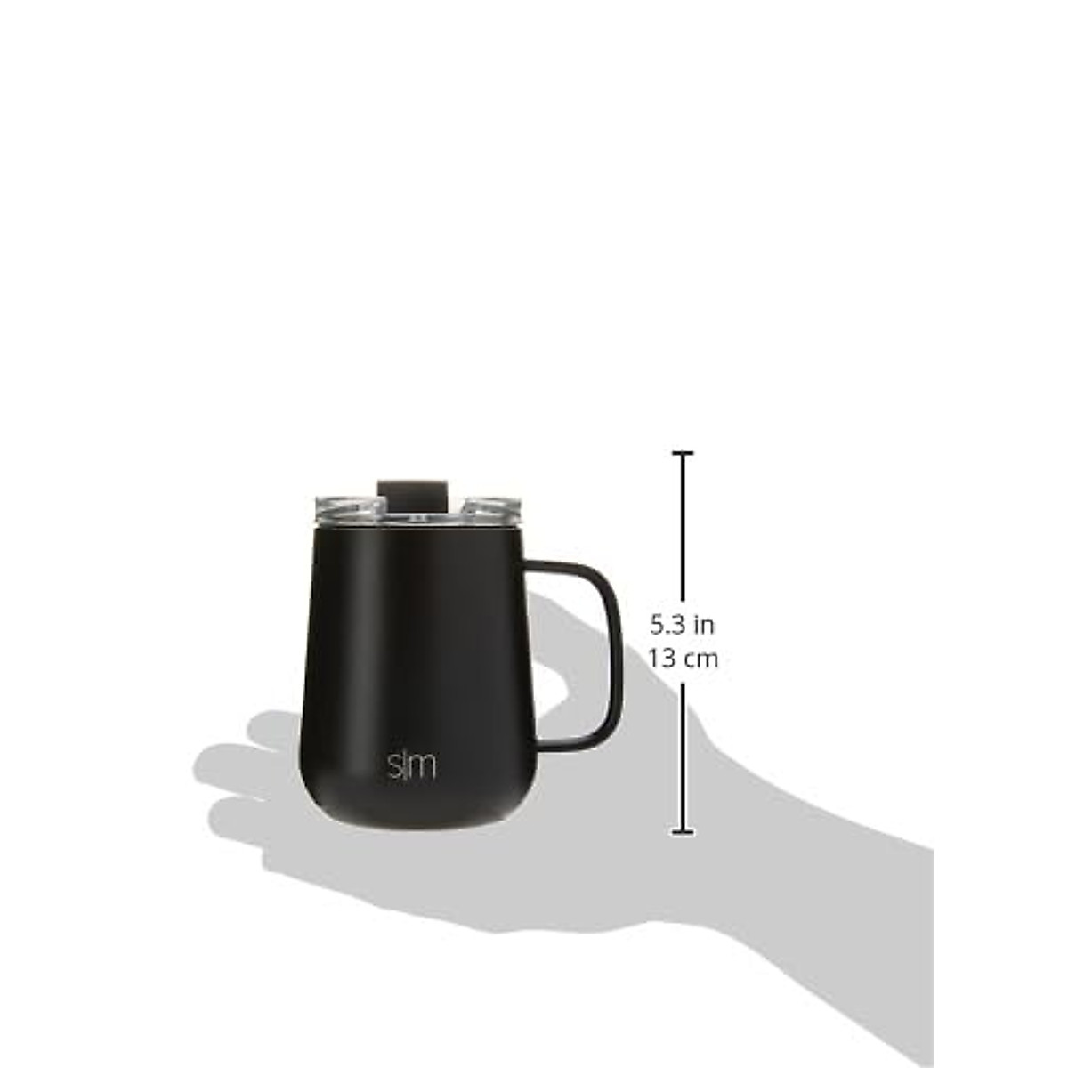 Simple Modern Travel Coffee Mug with Lid and Handle | Reusable Insulated Stainless Steel Coffee Tumbler Tea Cup | Gifts for Women Men Him Her | Voyager Collection | 12oz | Midnight Black