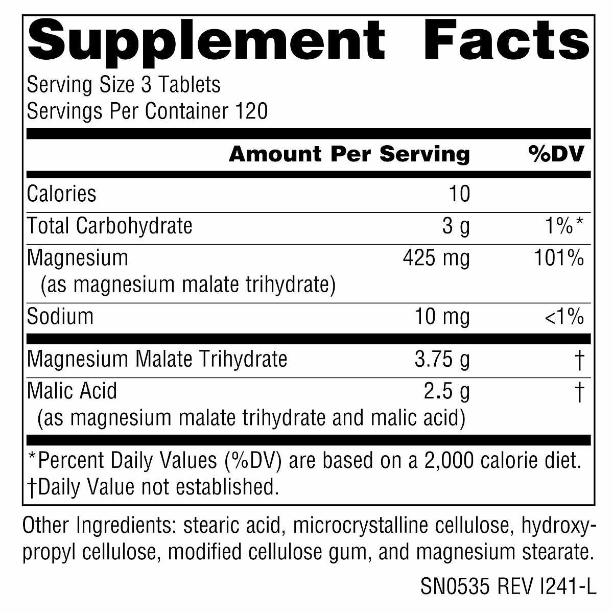 Source Naturals Magnesium Malate 3750 mg per Serving - for Energy Production* - 360 Tablets