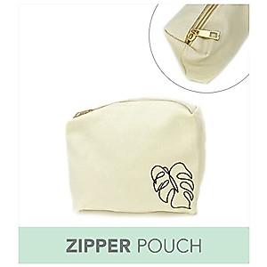 Monstera Canvas Crossbody Tote Bag & Zipper Pouch, Shoulder Tote Bag, Plant Lover Gifts For Women