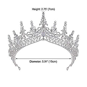 AW BRIDAL Tiaras and Crowns for Women Crystal Queen Crown Gothic Tiaras Bridal Women Crowns for Wedding Quinceanera Pageant Birthday Tiaras Princess Crown(Silver)