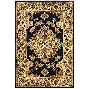 SAFAVIEH Heritage Collection 2' x 3' Black/Ivory HG817A Handmade Traditional Oriental Premium Wool Accent Rug