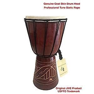Djembe Drum Bongo Congo African Drum -MED SIZE- 12" High x 5" Drum Head, JIVE® BRAND- Professional Sound