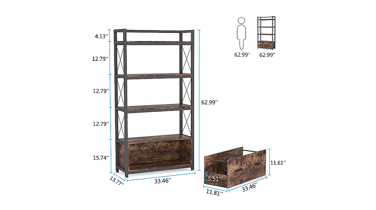 Tribesigns File Cabinet with Drawer - Stylish Storage for Home Office