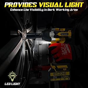 1000N.m(740Ft-lbs) Cordless Impact Wrench, 1/2 Inch High Torque Brushless 21V Electric Impact Gun w/ 2 x 4.0Ah Battery & Fast Charger & 6 Sockets, Pistola De Impacto for Home Car Tires Truck Mower