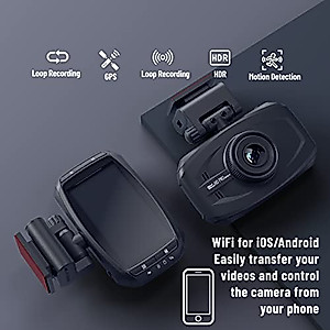 WheelWitness HD PRO Mark II Dash Cam – Premium Front & Rear Dash Cam - Sony Starvis - Super Capacitor - iOS Android App - 170° Super Wide Lens - Night Vision Dashboard Camera - for 12V Cars & Trucks…