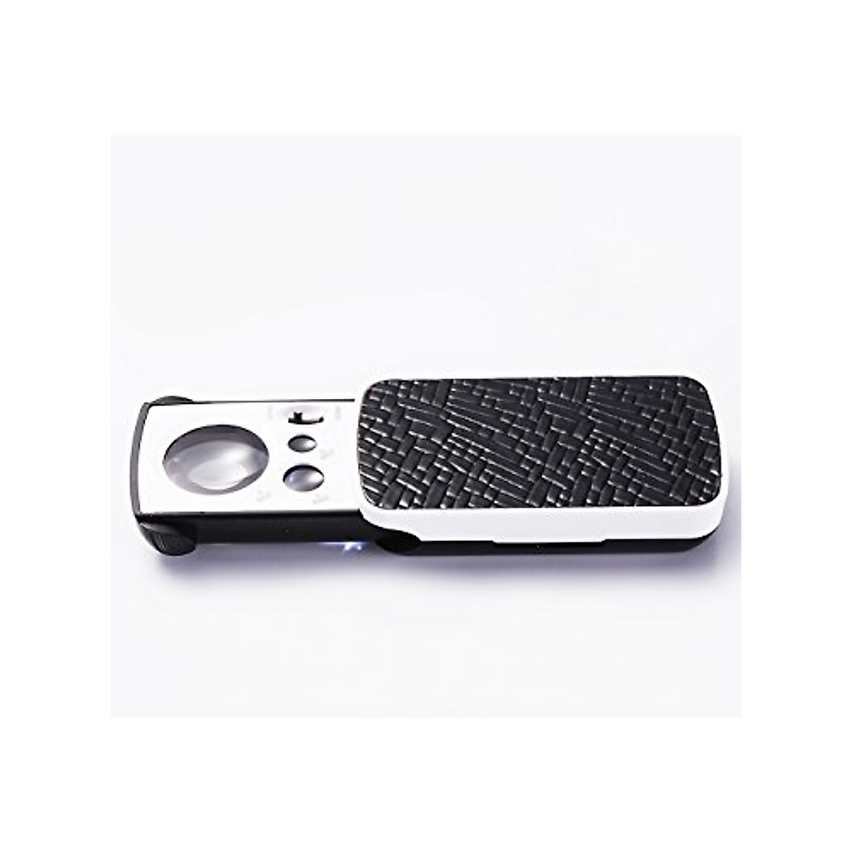 Snowmanna-30X/60X/90X LED Lighted Slide Out Pocket Magnifying Glass High Magnification with LED and UV Lights Portable Loupe Magnifier Loop Currency Detecting Jewelry Magnifier (Black)