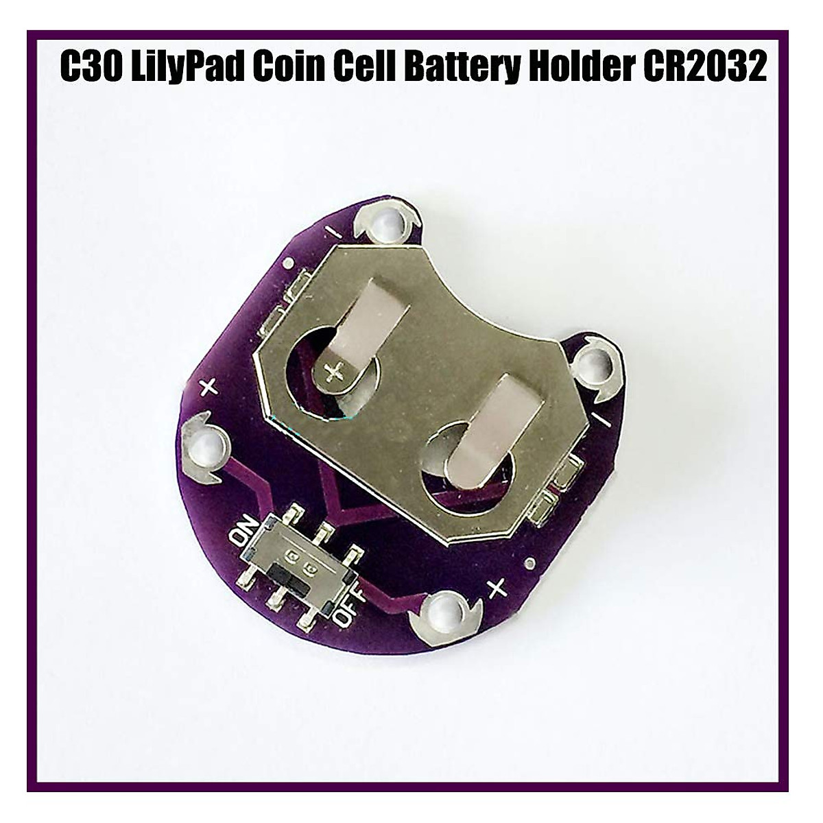 KOOBOOK 10Pcs Coin Cell Battery Holder CR2032 Battery Mount Module for Arduino Lilypad