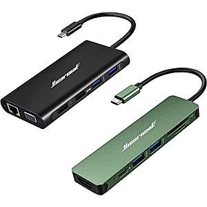 Hiearcool USB C Hub, USB C Dongle, 7 in 1 USB C to HDMI Multi-port Adapter Compatible for USB C Laptops USB C Hub, USB-C Laptop Docking Station,11 in 1 Triple Display Type C Adapter