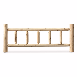 CASTLECREEK Cedar Log Queen Bed with Headboard and Footboard, Rustic Natural Unfinished Wooden Bed Frames