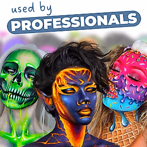 Blue Squid PRO Face Paint - Professional Water Based Single Cake Facepaint & Body Paints - SFX Makeup, Kids Adults Face Painting for Costume, Halloween, Cosplay - Classic White 30g / 1oz