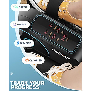 ANCHEER Under Desk Elliptical Machine, Resistance/Speed Dual Mode Ellipse Leg Exerciser While Sitting for Seniors Exercise Bike Pedal Exerciser While Sitting with Massage Pedal/Remote Control