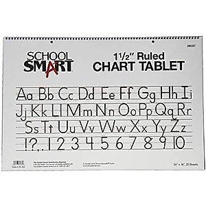 School Smart-85337 Chart Tablet, 24 x 16 Inches, 1-1/2 Inch Skip Line, 25 Sheets - White
