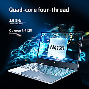 TOPOSH 2 in 1 Laptop, Windows 10 Home Tablet,Ram 8GB ROM 256GB SSD,11.6Inch Touch Screen,Processor Celeron N4120, Metal Body, WiFi and Bluetooth- Silver