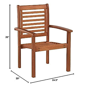 Amazonia Stackable Eucalyptus Chair Light Brown 23Lx25Wx35H