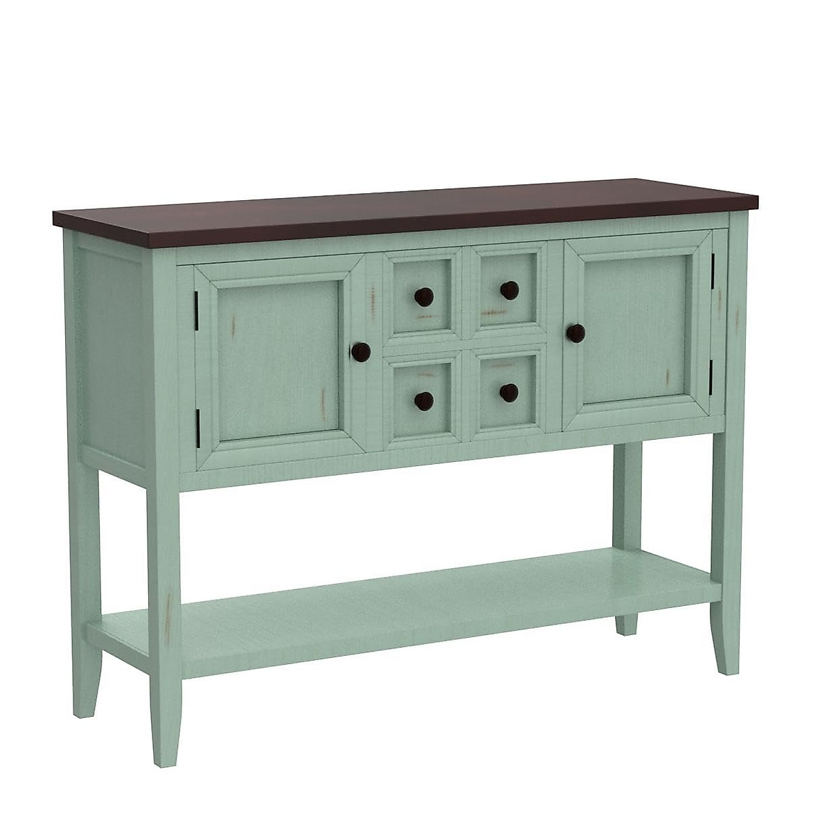 ZSQ Buffet Table, Cambridge Series Sideboard Table with Bottom Shelf, Console Table Dining Room Server, Entry Table Buffet Cabinet Sofa Table (Antique Blue)