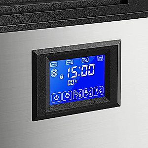 COTLIN Commercial Ice Machine 200LBS/24H with 80LBS Storage Bin, 26” Air Cooled Freestanding Ice Maker 10LBS Ice Bags Undercounter Clear Cube Ice Machine for Home Bar Restaurant, 115V (P518A)