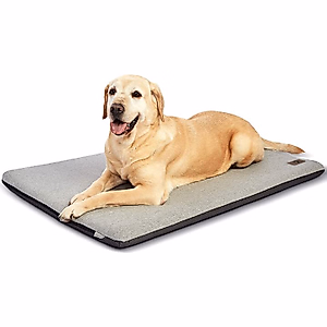 Panku Large Dog Bed, Washable Waterproof Memory Foam Crate Mat, Outdoor Bed, Calming Mat (Grey, 35x22x2)
