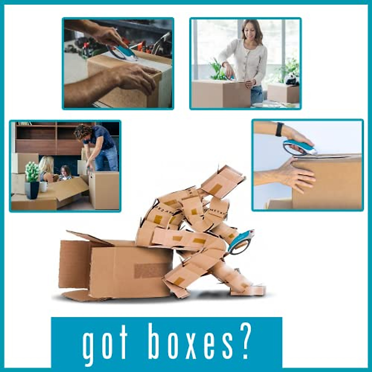 Box Cutter Retractable Utility Knife - Heavy Duty Box Cutter Knife Cardboard Cutter - Box Opener Razor Blades Utility Knife - Box Knife Carpet Cutter with 5 Sharp Blades