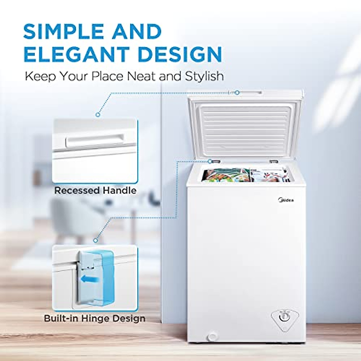 Midea MRC04M3AWW, White 3.5 cu. ft. Mini Freezer, Cubic Feet