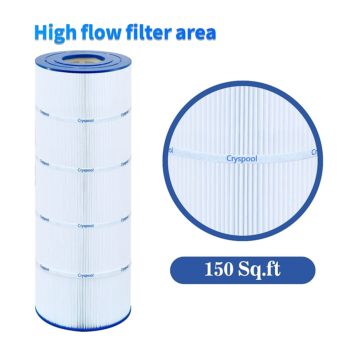 CRYSPOOL Pool Filter Compatible with X-Stream 150, CCX1500RE(CC 1500 E), PXST150, C-8316, FC-1286, 150 sq.ft, 1 Pack