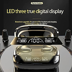 Wireless Earbuds,Bluetooth 5.2 Powerful Bass True Wireless Earphones,IPX6 Waterproof Touch Control HiFi Stereo Sound In Ear CVC8.0 Tech Noise Reduction Headphones with Mic,One-Step Pairing,LED Display