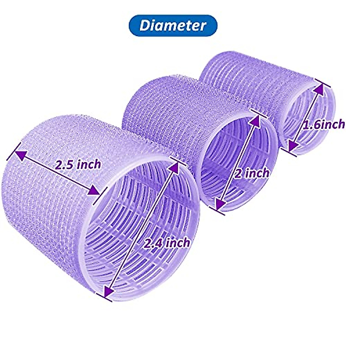 KHTD Hair Rollers Curlers for Long Hair,Large Self-Grip Hair Rollers Set including 27 Curlers, 12 Duckbill Clips, with Comb, Hairdressing Curling Tools(9 Jumbo+9 Large+9 Medium)